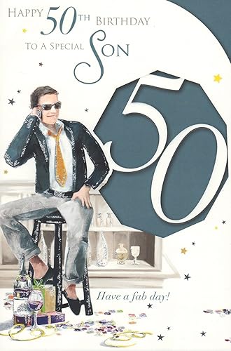 Son 50th Birthday Card Happy 50th Birthday To A Special Son Amazon 
