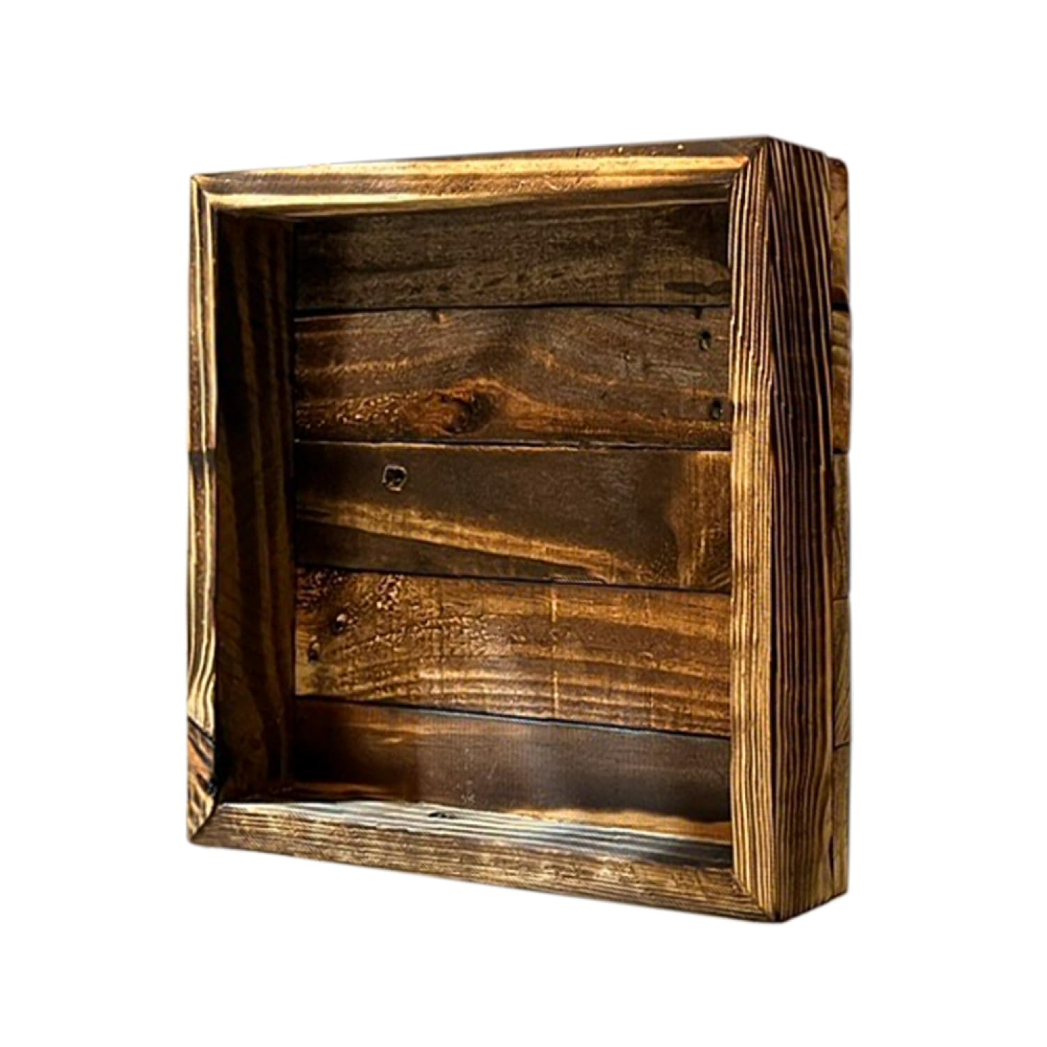 Pallet Wood Shadow Box (1 Piece) - 12" x 12" Reclaimed Pine Wood in ...