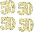 Amazon.com: Gold Glitter 50 - No-Mess Real Gold Glitter Cut-Out Numbers ...