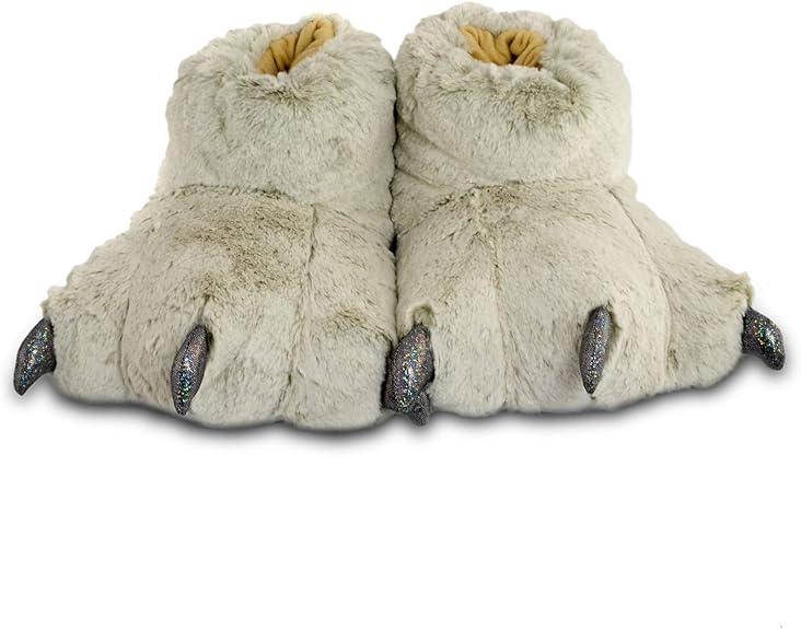 Addcore Big Foot Slippers Cream: Amazon.co.uk: Shoes & Bags