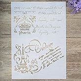 Amazon.com: DIY Decorative French Script Stencil Template for Painting ...
