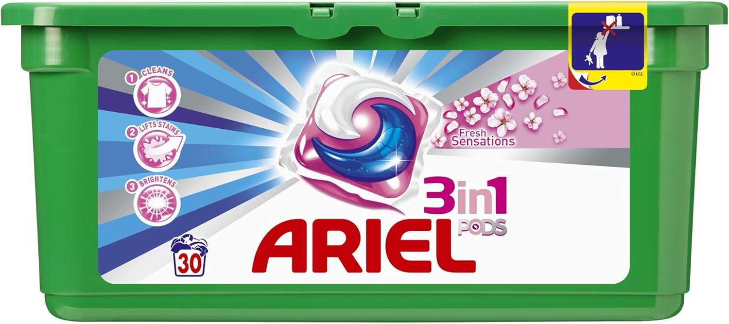 Ariel 3en1 Pods - Sensations de Fraîcheur Rose - Lessive 30 doses ...