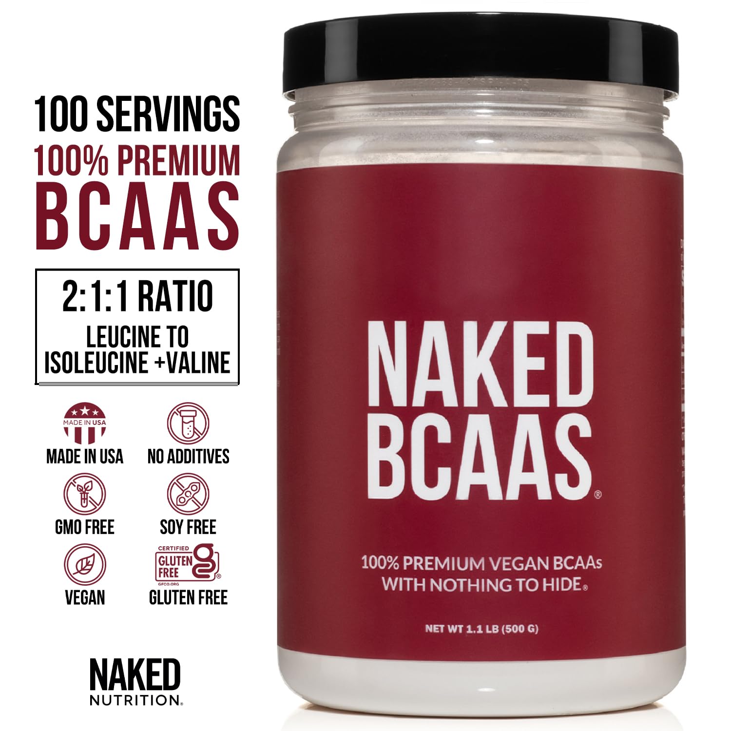 Mua nutrition BCAAs Amino Acids Powder, Only 1 Ingredient, Pure 2:1:1 ...