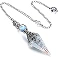 Amazon.com: GEHECRST Natural Aquamarine Healing Crystal Dowsing Pendulum Reiki Gemstone Chips ...