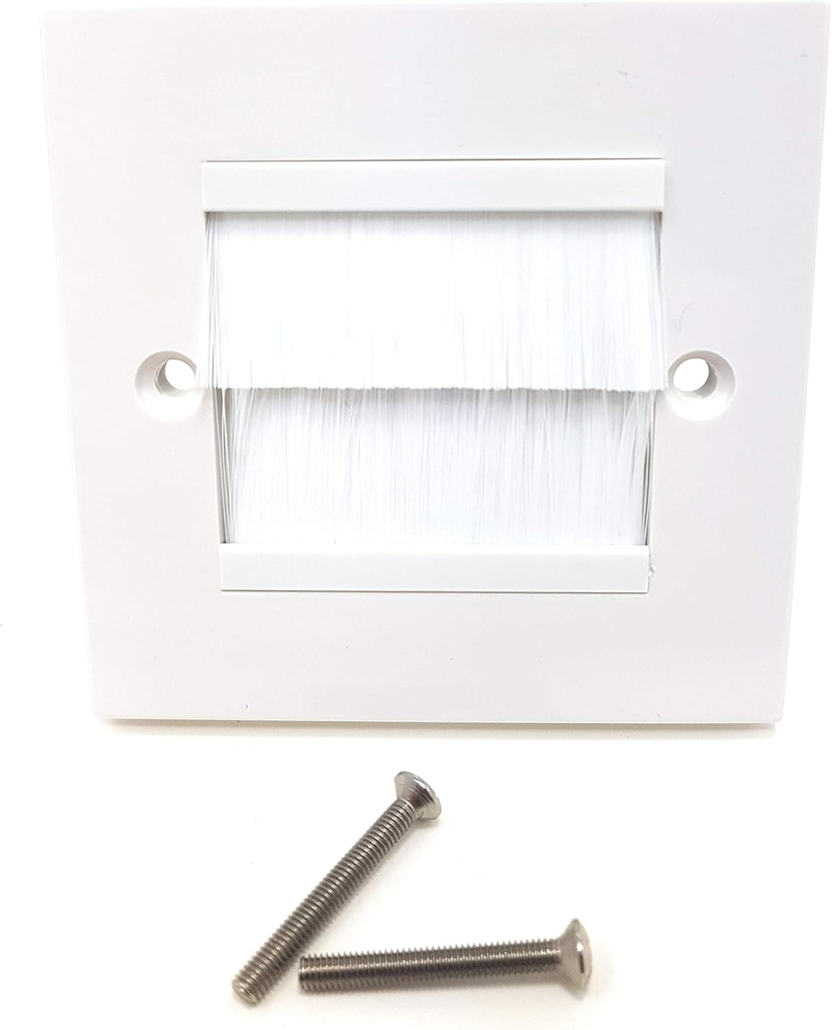 MainCore UK Standard Faceplate Gang White BRUSH for Cables Exit/Wall ...