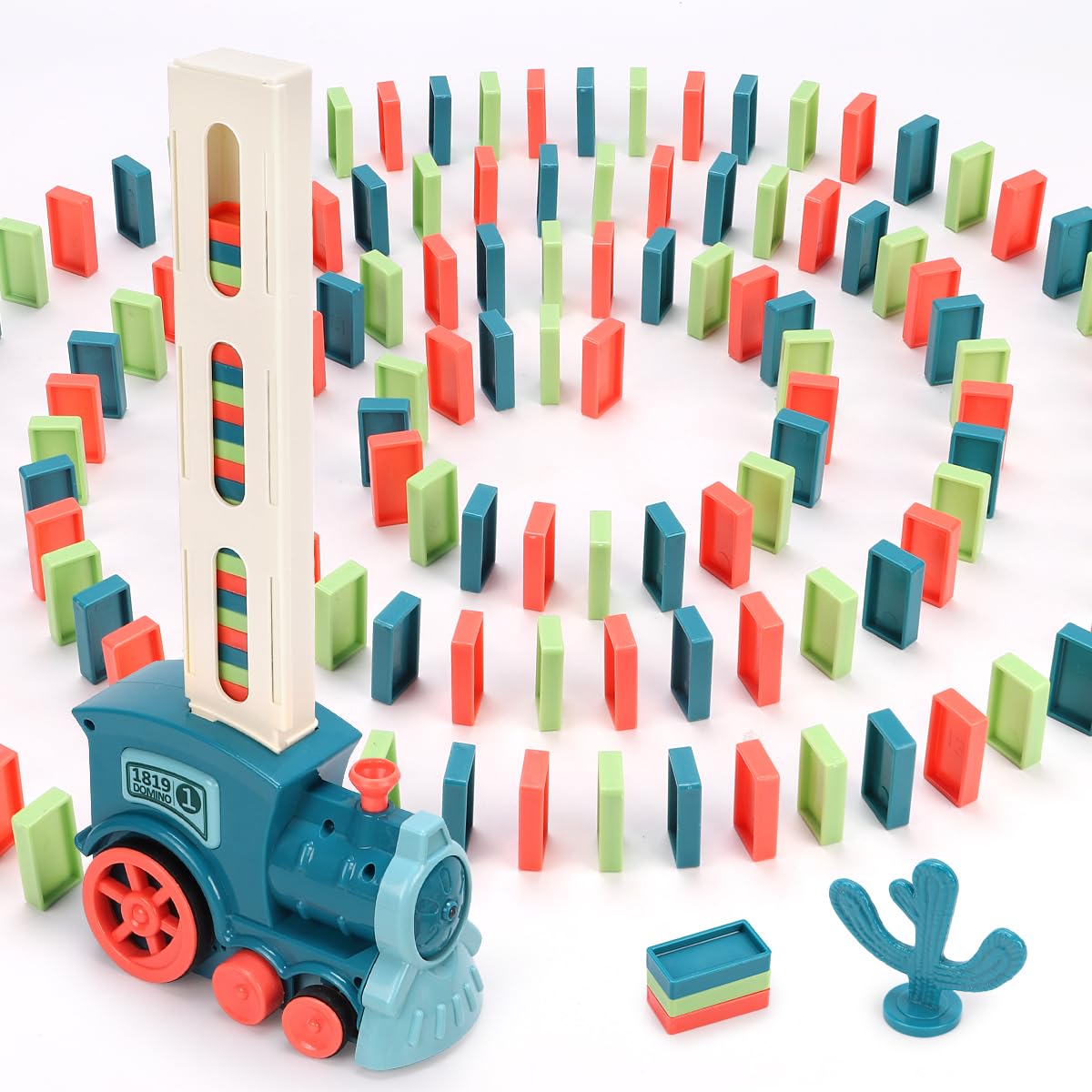 Mua Domino Train Toys Set -180PCS Automatic Dominoes Stacking Creative Game 3+ Year Old Kids ...