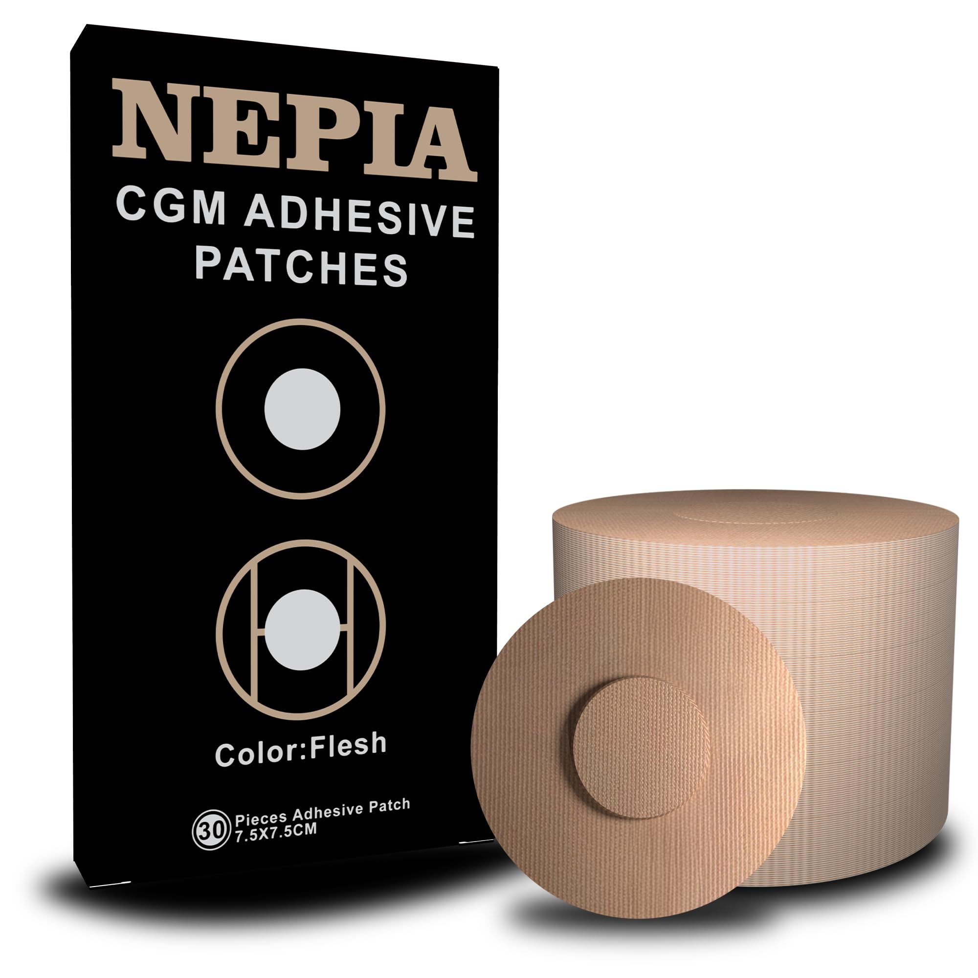 Nepia 30 Pcs CGM Sweatproof Adhesive Patches for Libre 1/2/3, Enlite ...