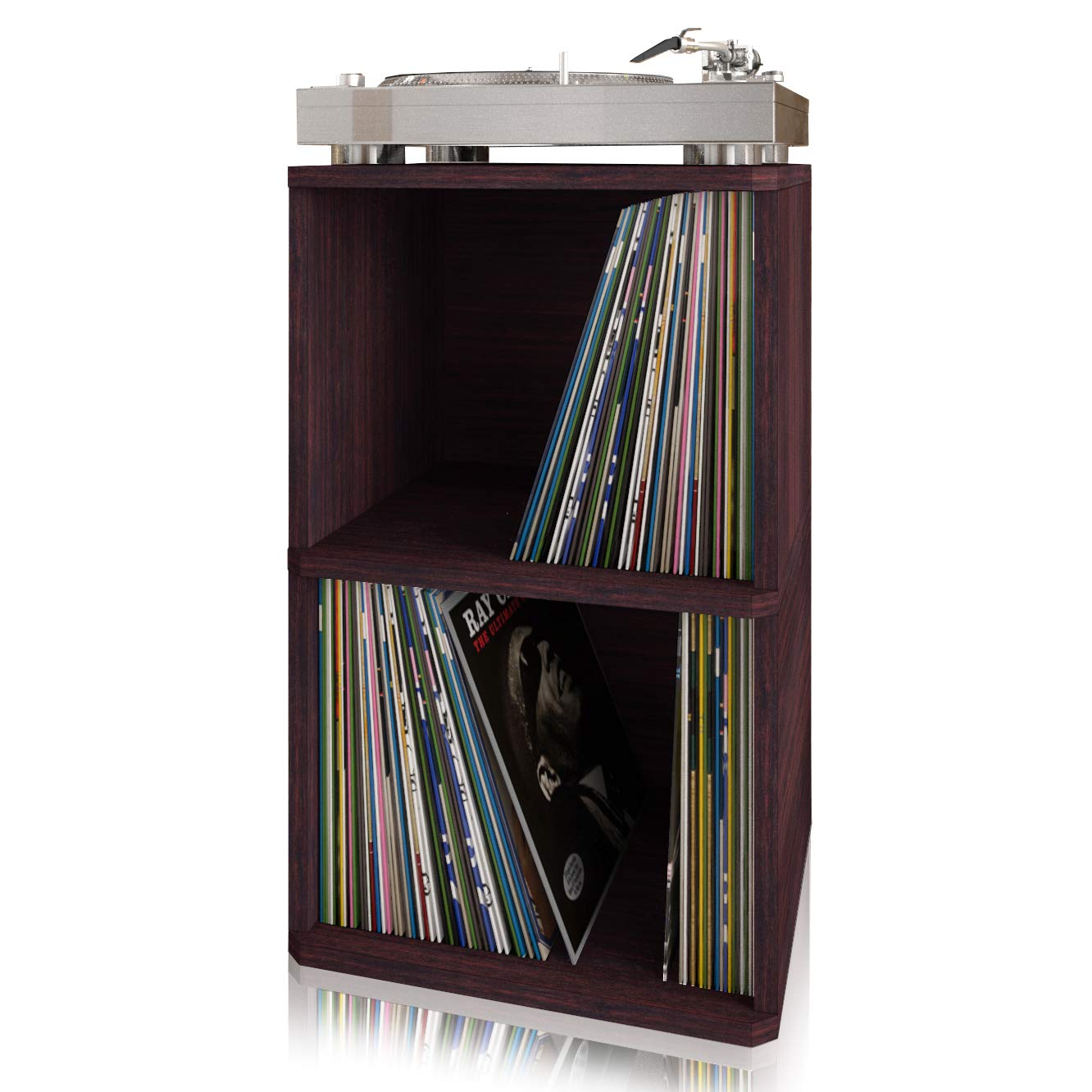 Way Basics 2-Shelf Vinyl Record Storage Cube and LP Record Album ...