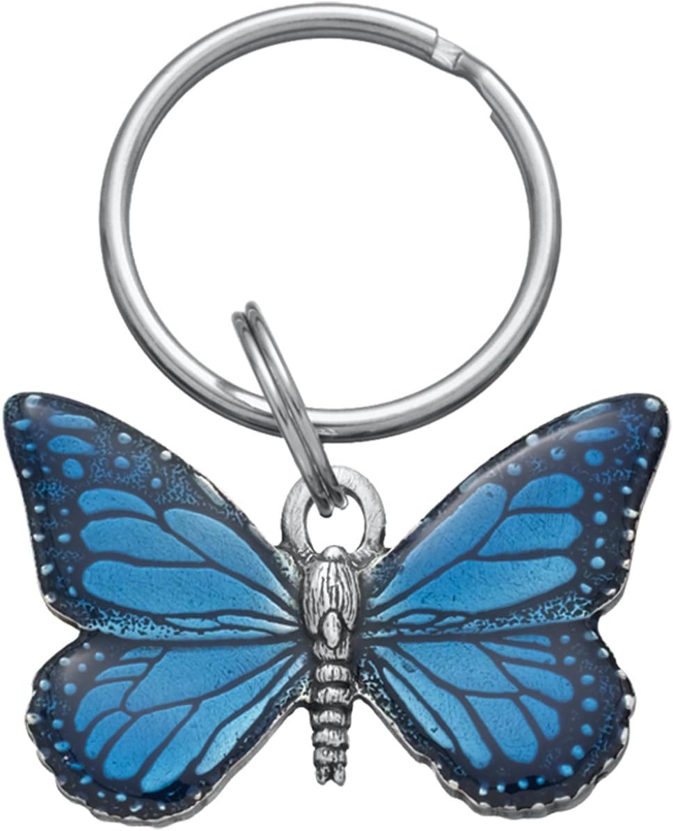 Amazon.com: DANFORTH - Butterfly Keyring (Blue) - Pewter - Key Fob - 2 ...