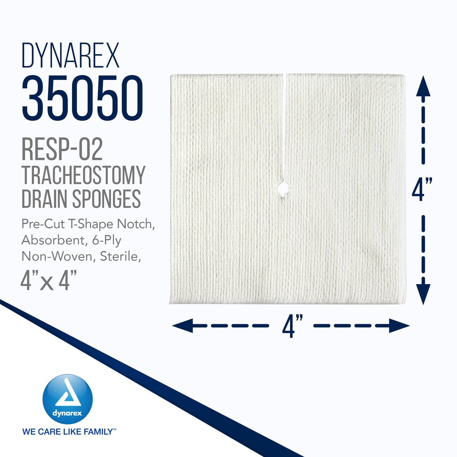 Mua Dynarex 35050 Tracheostomy Drain Sponge, 4" Length, 4" Width, 6 Ply ...