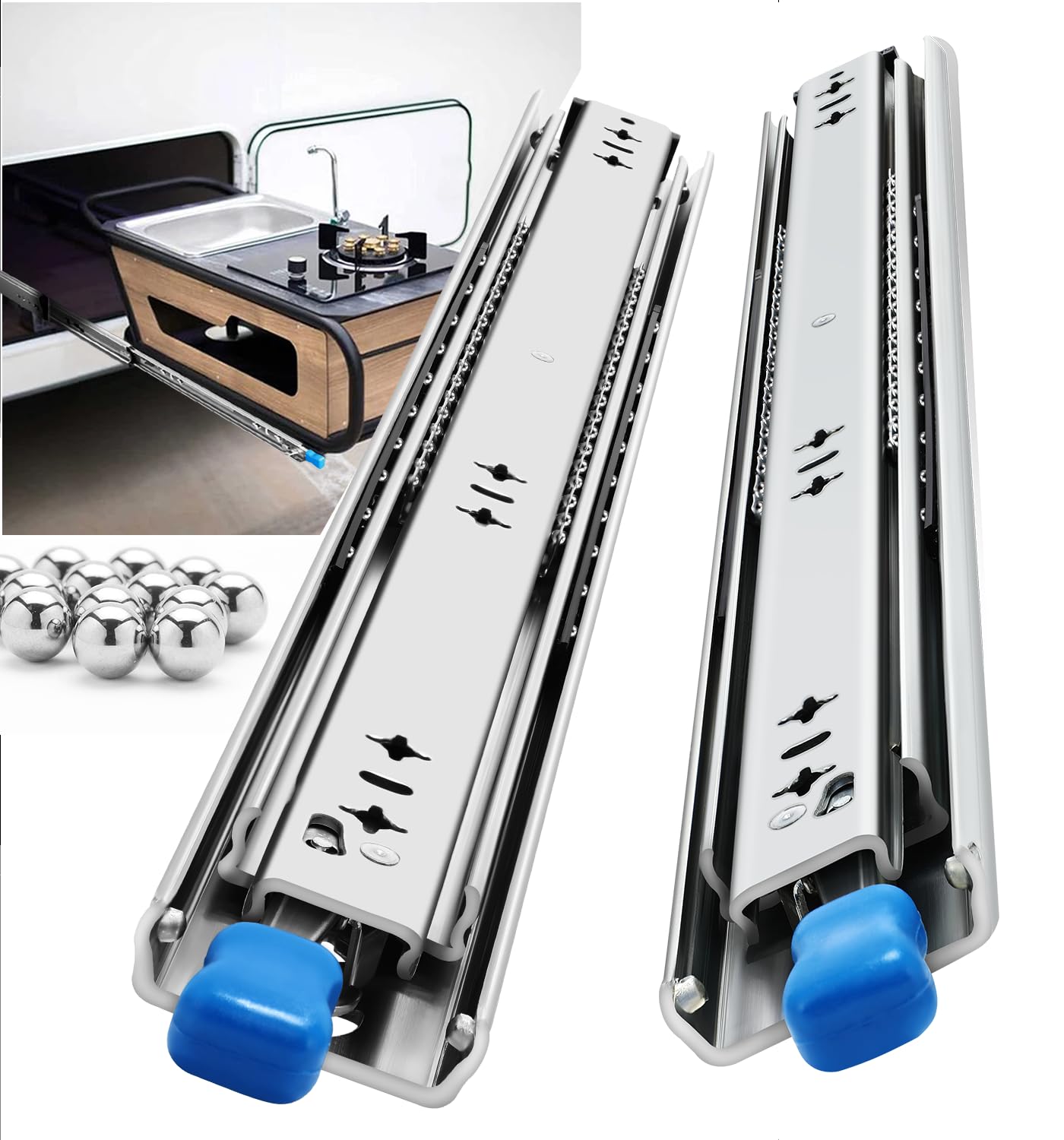 REGUDA Heavy Duty Drawer Slides Full Extension Locking Runners with ...