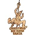Amazon.com: Ornament - Christmas Die Hard Santa - Raw Wood 4x3in : Home ...