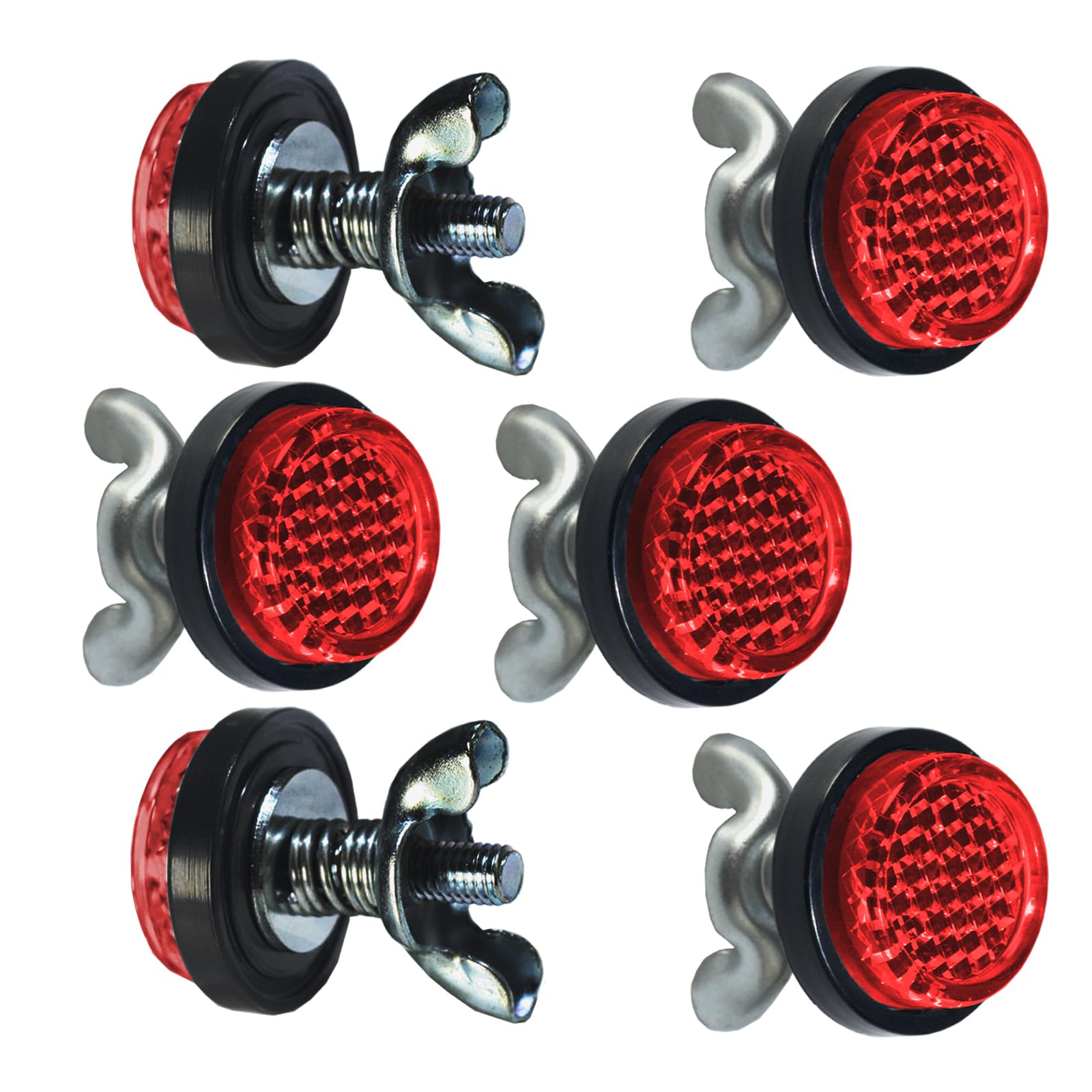 Red Reflectors Motorcycle License Plate Bolts and Nuts Mini Decorative ...