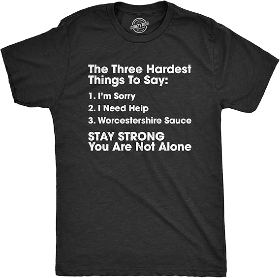 Crazy Dog T Shirts Mens The Three Hardest Things To Say Worcestershire crazy-dog-t-shirts-mens-the-three-hardest-things-to-say-worcestershire