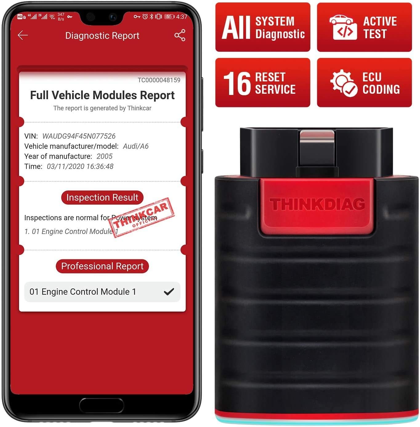 All System Thinkdiag Bluetooth Bidirectional OBD 2 reader OBD2 Scanner ...