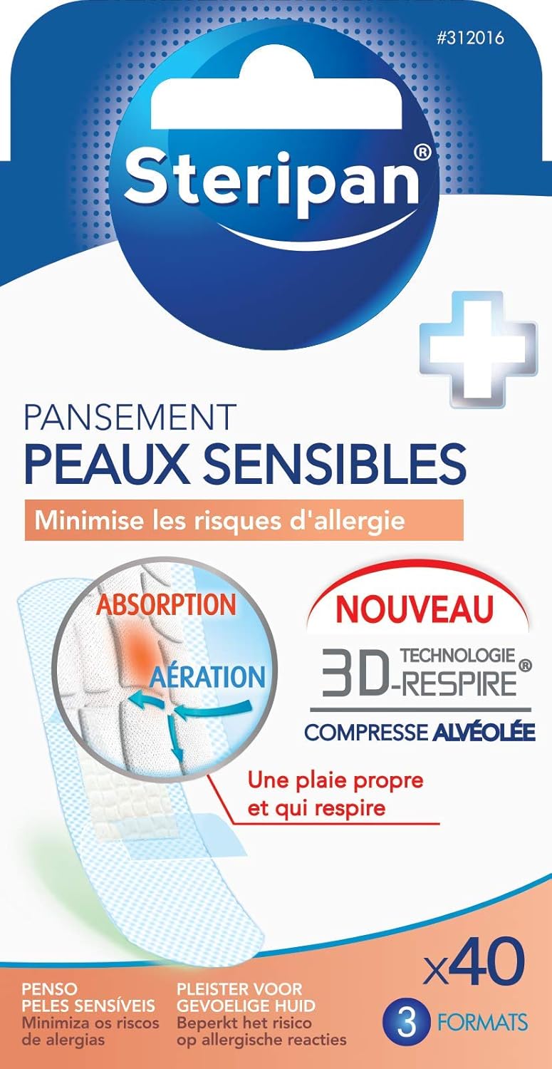 Steripan 40 Pansements Peau Sensible 3 Formats - Lot de 2: Amazon.fr ...