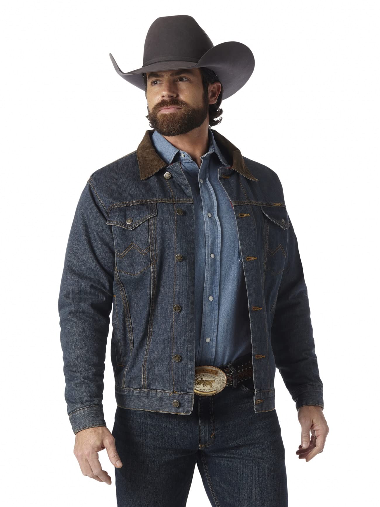Wrangler Men's Style Cowboy Cut Western Lined Jacket, Denim/Blanket ...
