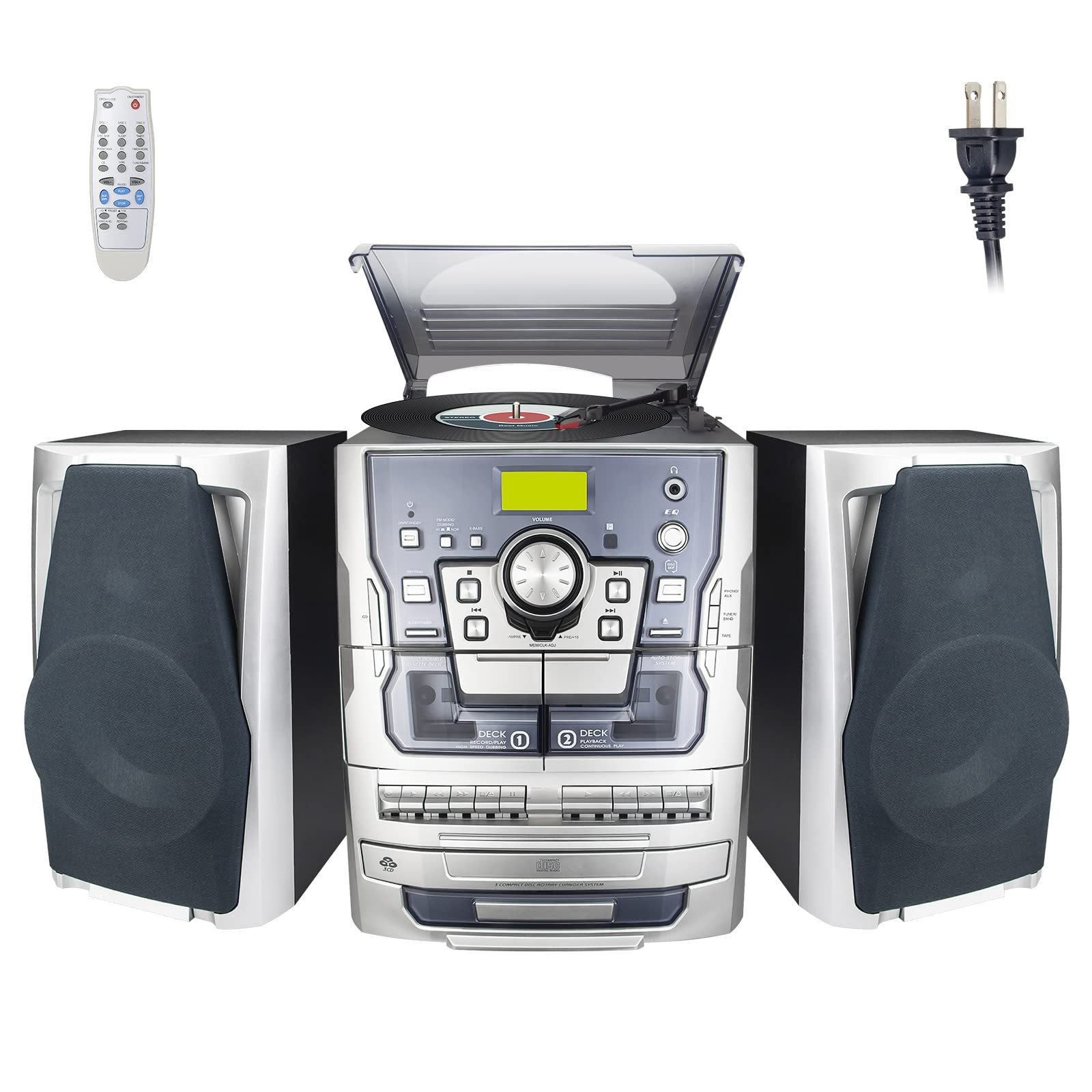 Mua All-in-One Vinyl Record Player, 3 Speed Stereo Turntable CD Player ...