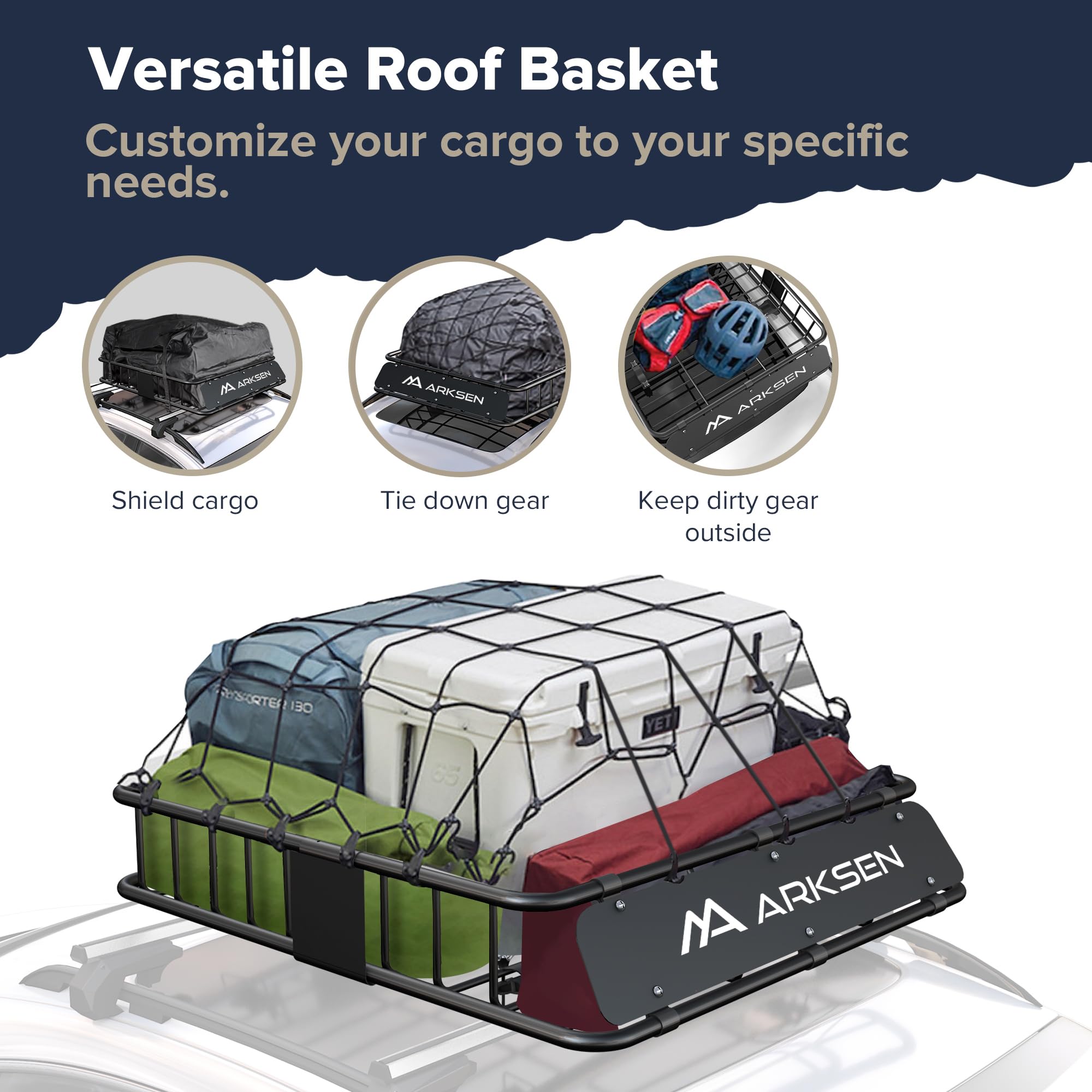 Mua ARKSEN 43 x 39 Inch Universal 150LB Heavy Duty Roof Rack Cargo with ...