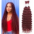 Amazon.com : Deep Wave Bulk Braiding Hair Bundles - 25% Human Hair ...