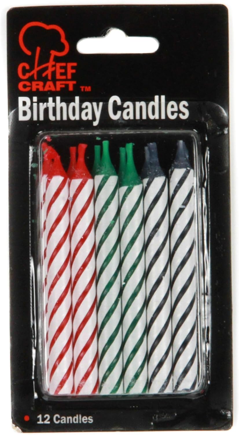 Amazon.com: Chef Craft 21418 Select Large Spiral Birthday Candle, 12 ...
