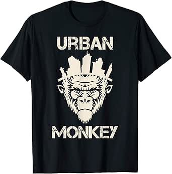Amazon.com: Urban Monkey Gangster Chimpanzee Shirt Street Outfit Gift ...