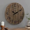 Amazon.com: FirsTime & Co. Dark Brown Rustic Barn Wood Wall Clock ...