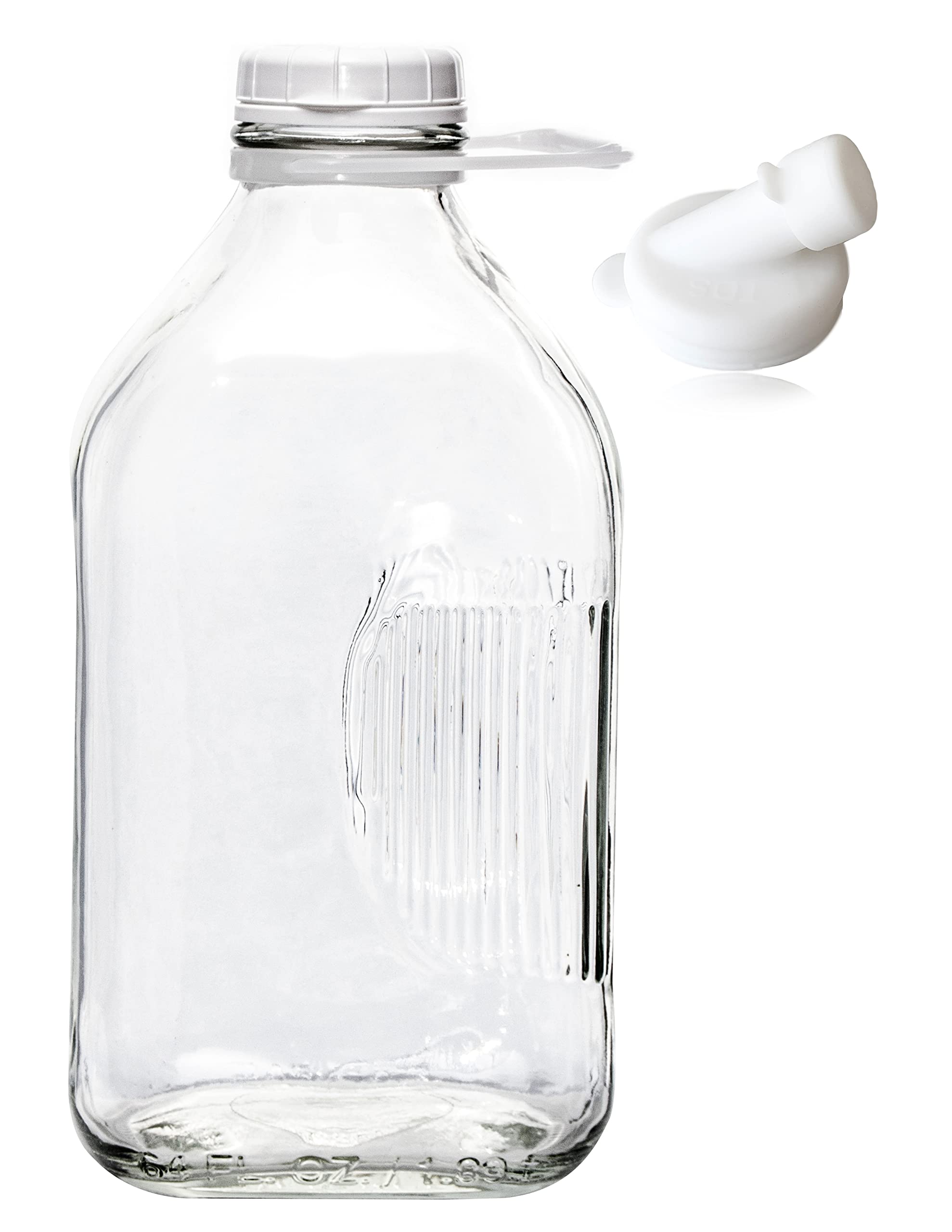 Mua The Dairy Shoppe Heavy Glass Milk Bottle - Jug with Lid and ...