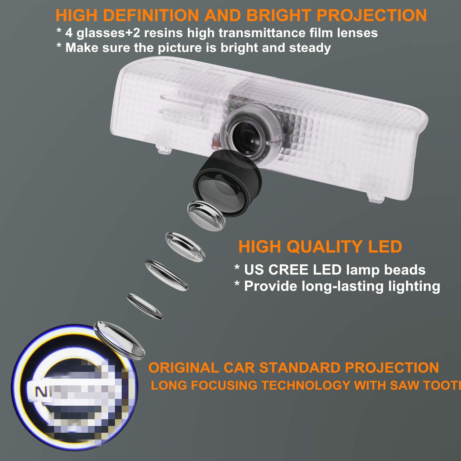 CHUNLING For Nissan Altima Car Door Lights Projector S...B07HR5WR6S ...
