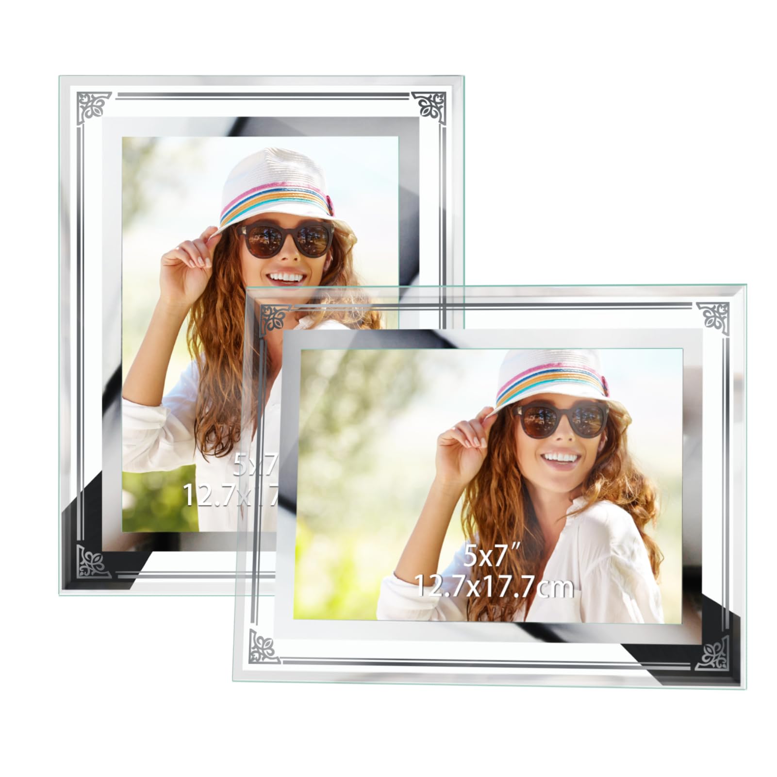 Mua Calenzana 5x7 Glass Picture Frames with Sliver Edge, 5 x 7 Photo ...