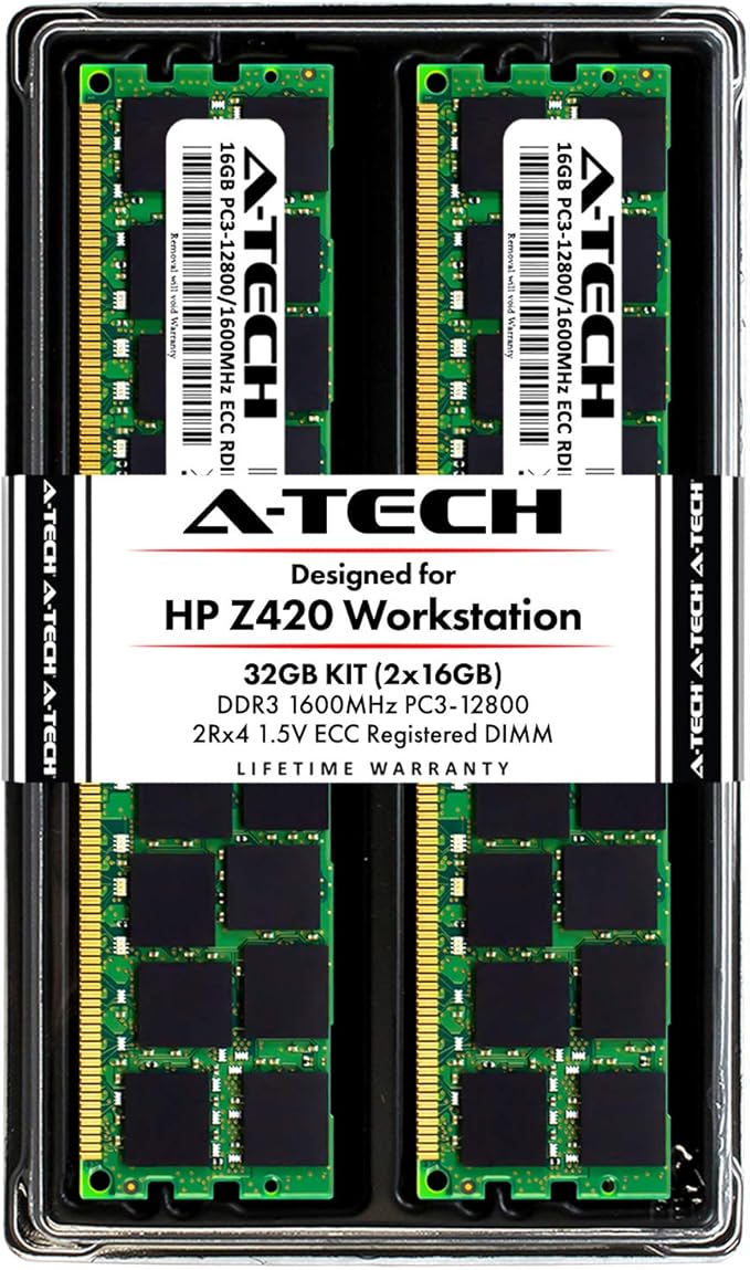 A-Tech 32GB ECC Registered Memory Kit for HP Z420 Workstation (2 x 16GB ...