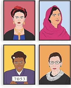 Amazon.com: Inspirational Feminist Poster Set of 4 - By Haus and Hues ...