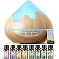 Huinnethrey Aroma Diffuser with 8 Essential Oils Gift Set, 500ml Essential Oil Diffuser with ...
