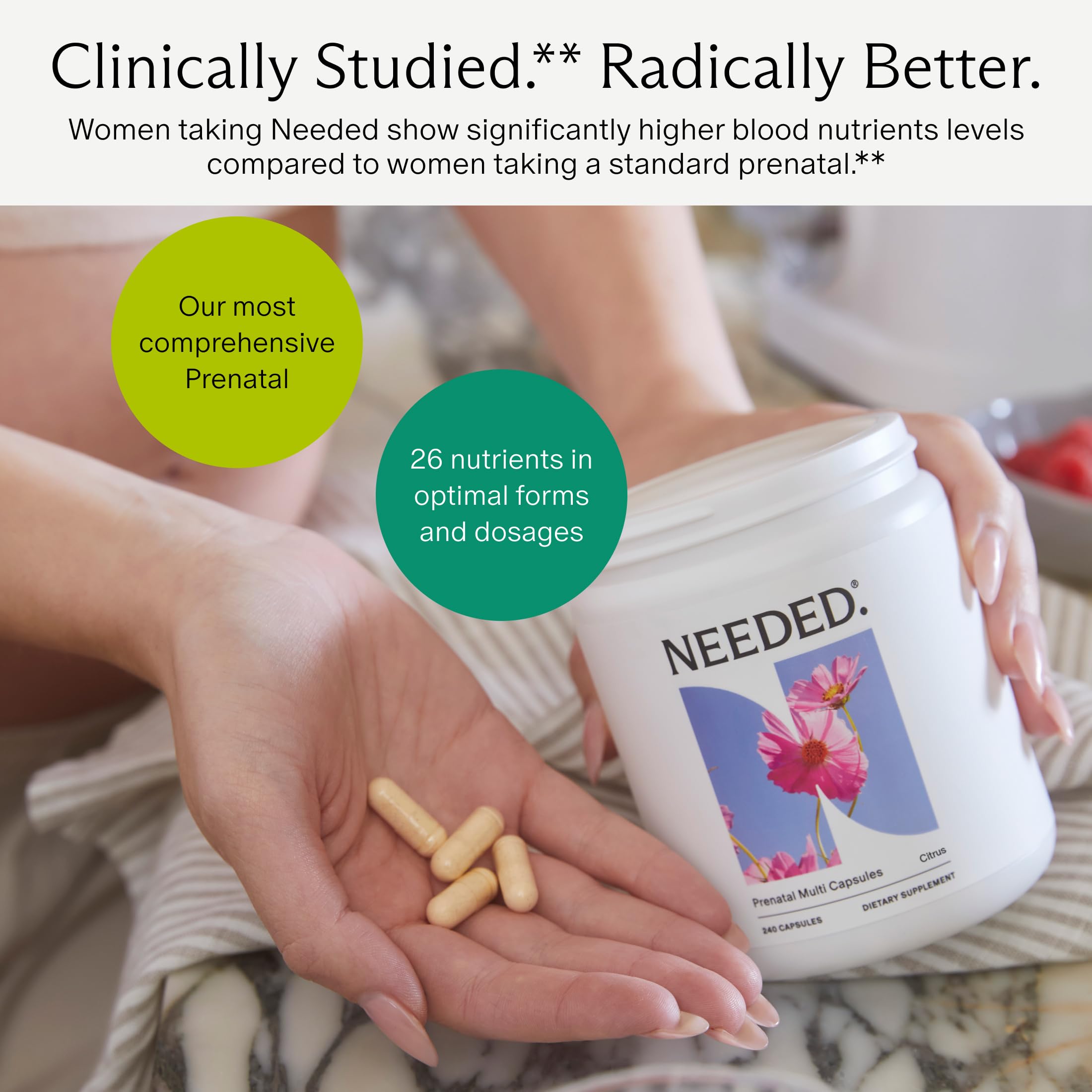 Mua Needed. Multivitamin with Choline Capsules for Prenatal, Pregnancy ...