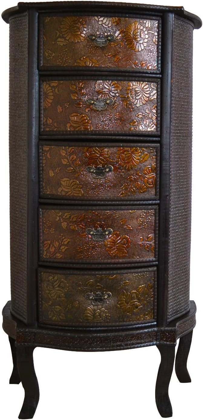 Home Delights Chinese Drawer Slim Storage Unit Oriental Dark Wood ...