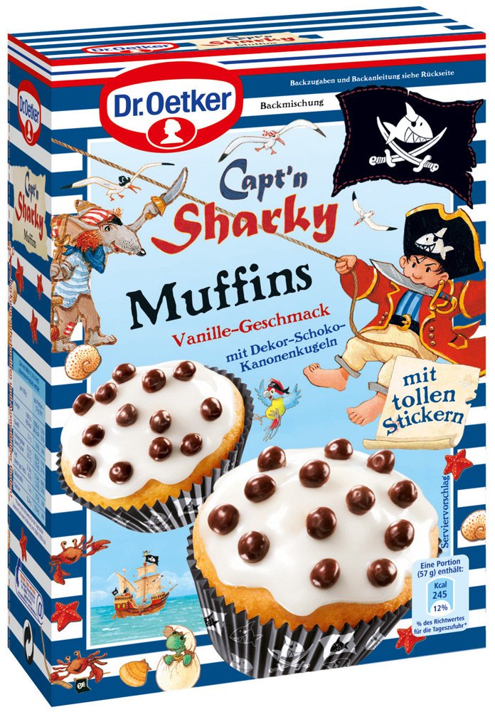 Dr. Oetker Capt`n Sharky Muffins Vanille-Geschmack, 6er Pack (6 x 430 g ...