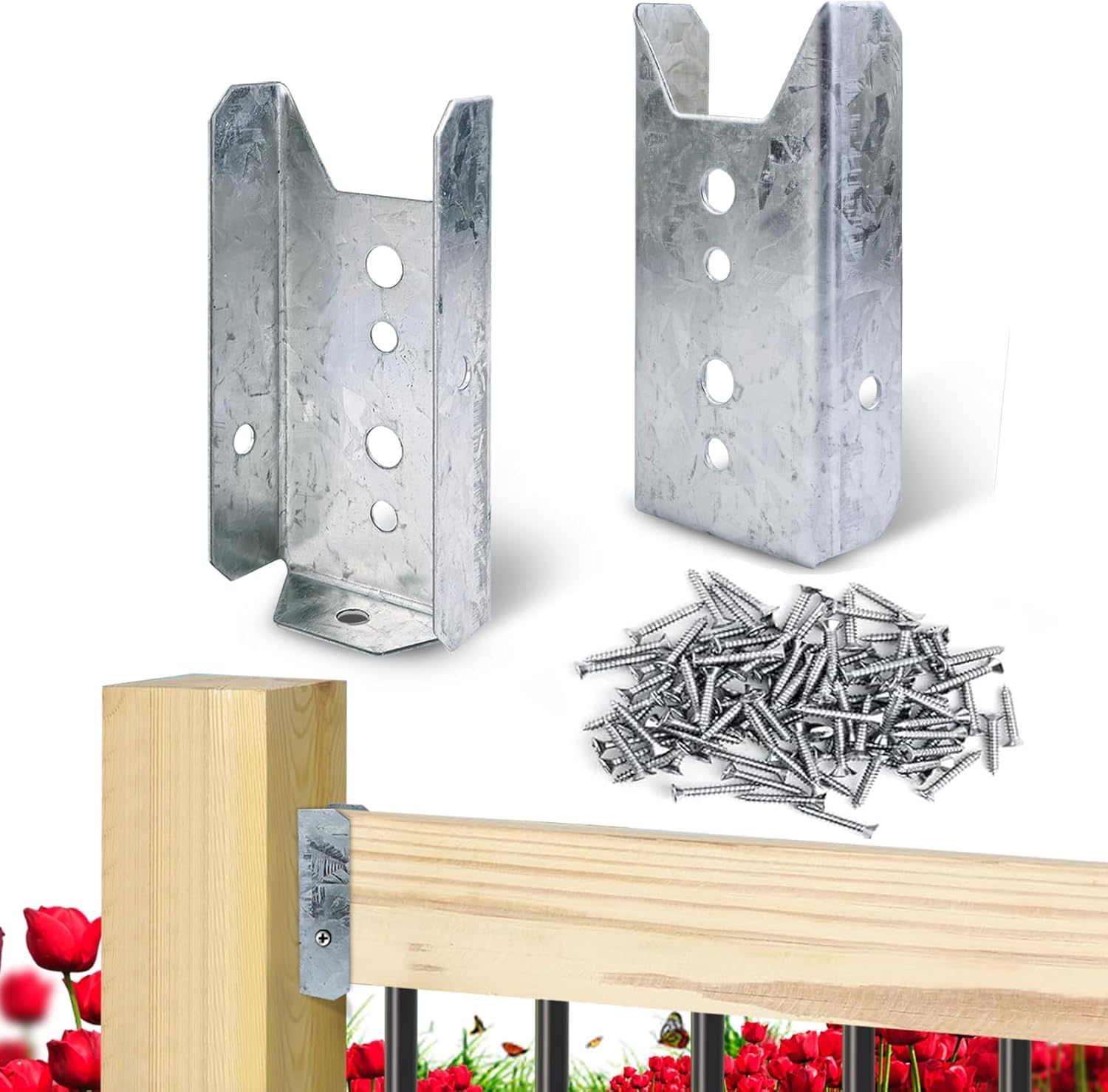 LukLoy 40 Pack 2x4 Brackets for Wood Rail, Fence Brackets Repair Kit ...