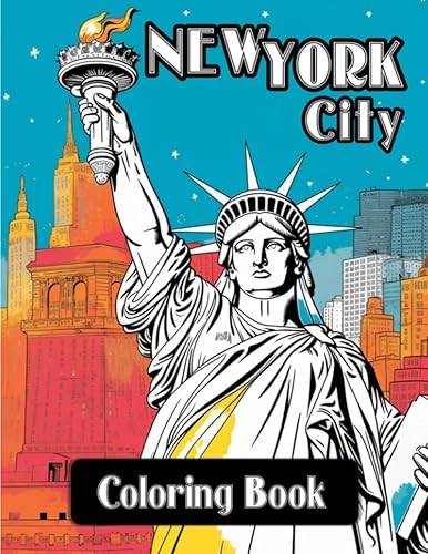 New York City Coloring Book: For Kids and Adults | 111 Pages Showcasing ...