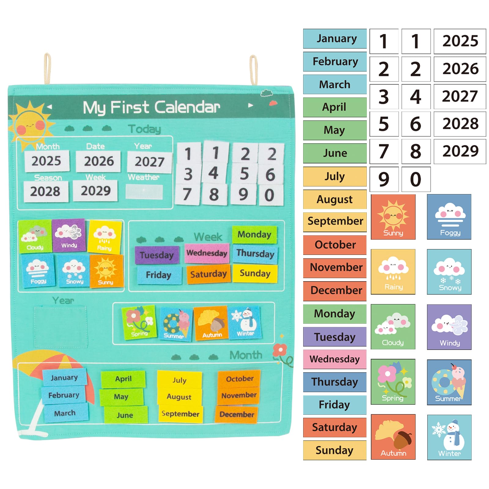 My First Daily Calendar Felt, Classroom Calendar for Kids Activities ...
