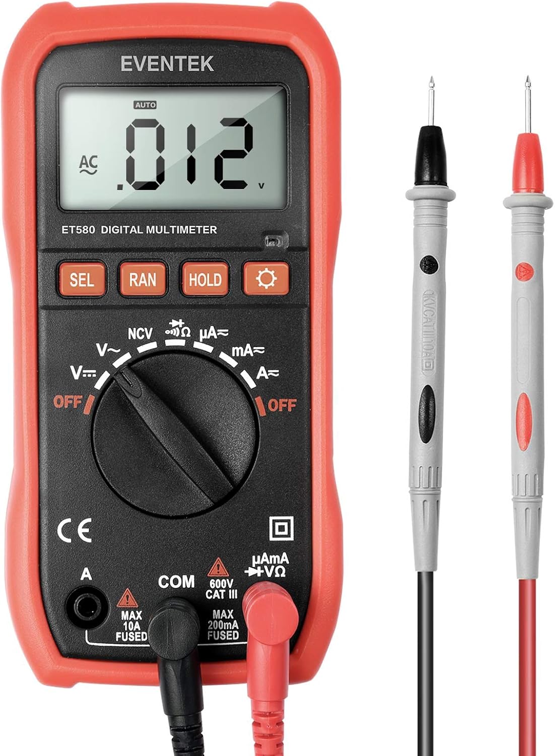 Digital Multimeter, Eventek ET580 Multi Tester Auto Ranging with ...