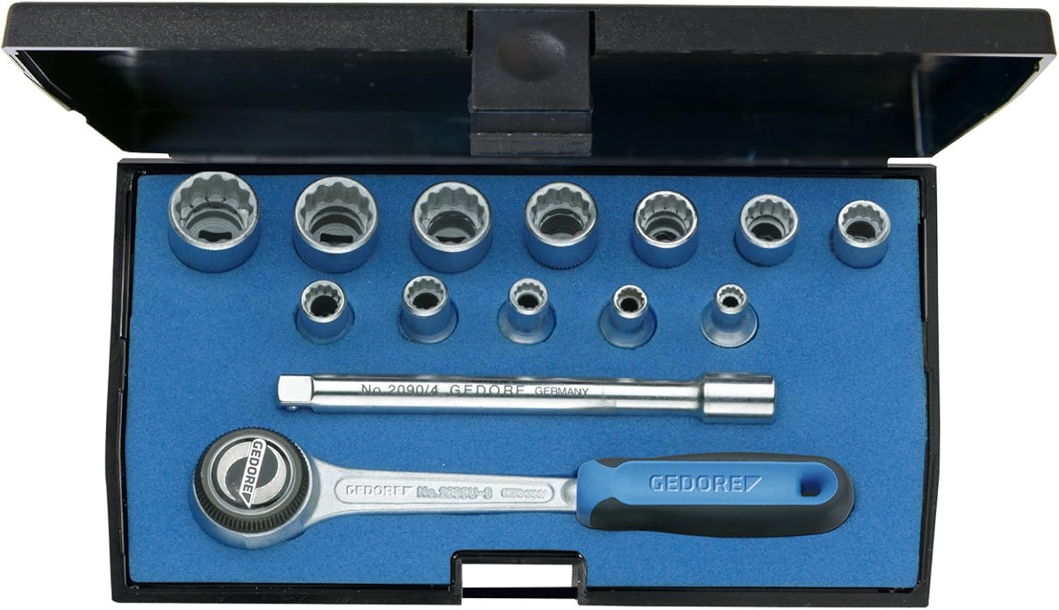 Gedore D 20 DMU-3 Socket Spanner Set; 1/4 Inch 13 Piece UD Profile 4-13 ...
