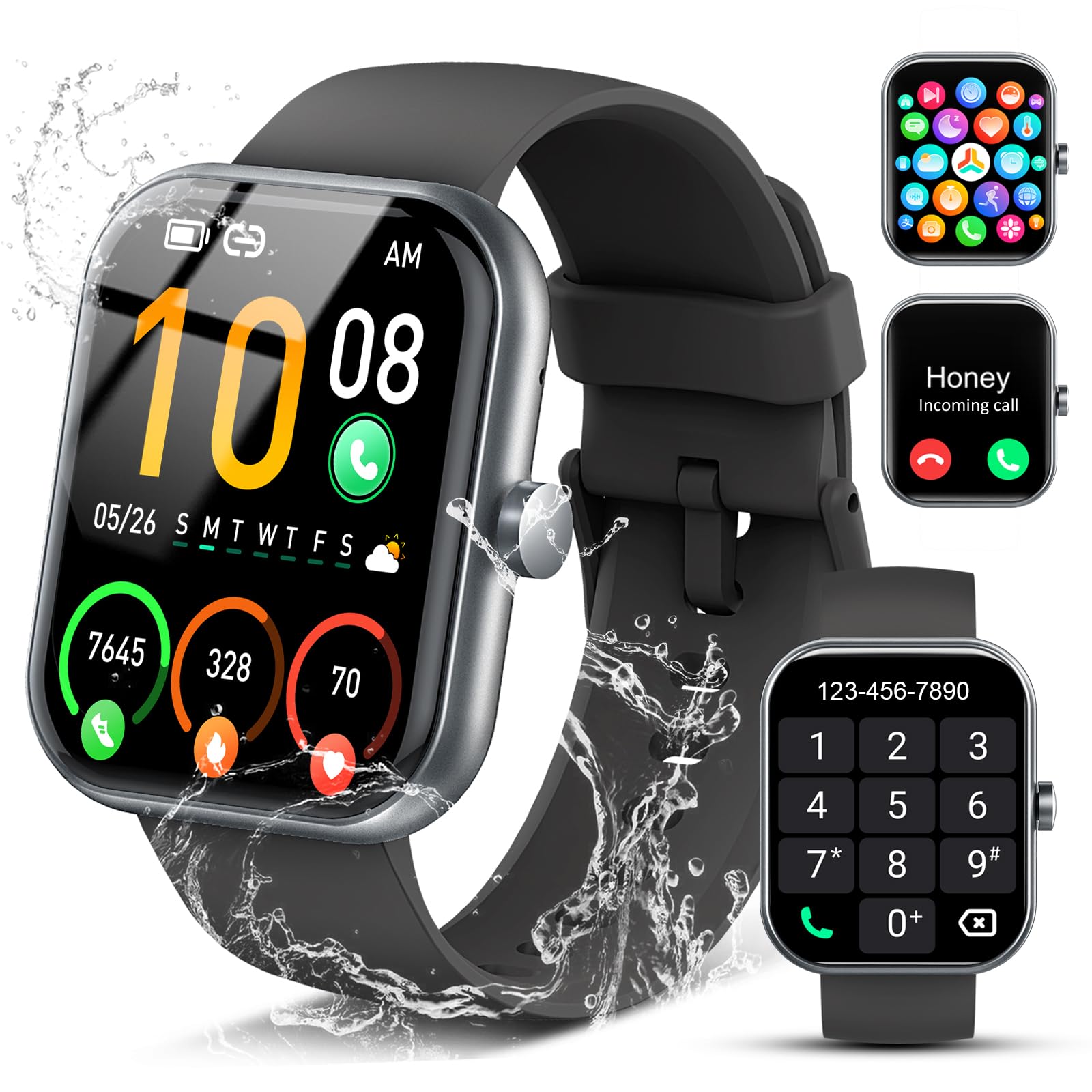 Smart Watch for Men Women, 1.96" Fitness Tracker Running Watch (Answer ...