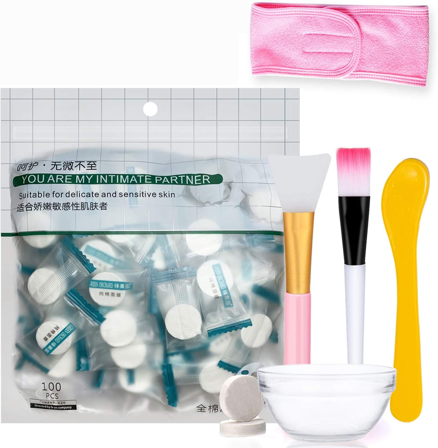 100 pcs Compressed Facial Sheet Beauty DIY Disposable Paper Natural ...