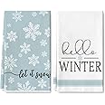Amazon.com: AnyDesign Winter Kitchen Towel 18 x 28 Inch Blue Christmas ...