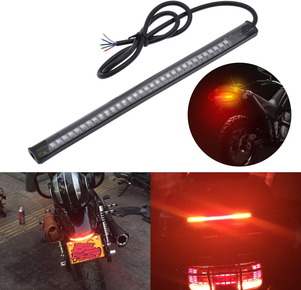 KaTur Motorcycle Harley Davidson Led Light Strip Tail Brake Stop Turn ...