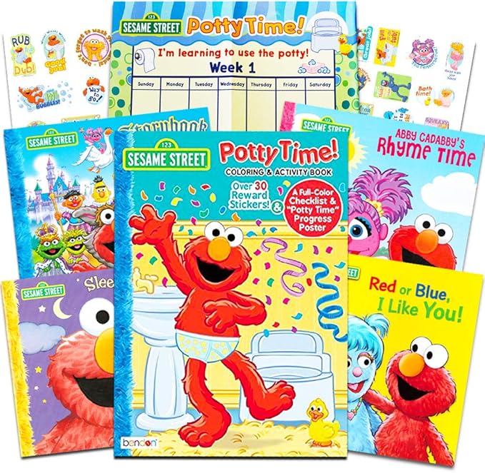 Sesame Street Elmo Potty Training Book Set For Toddlers -- Includes ...