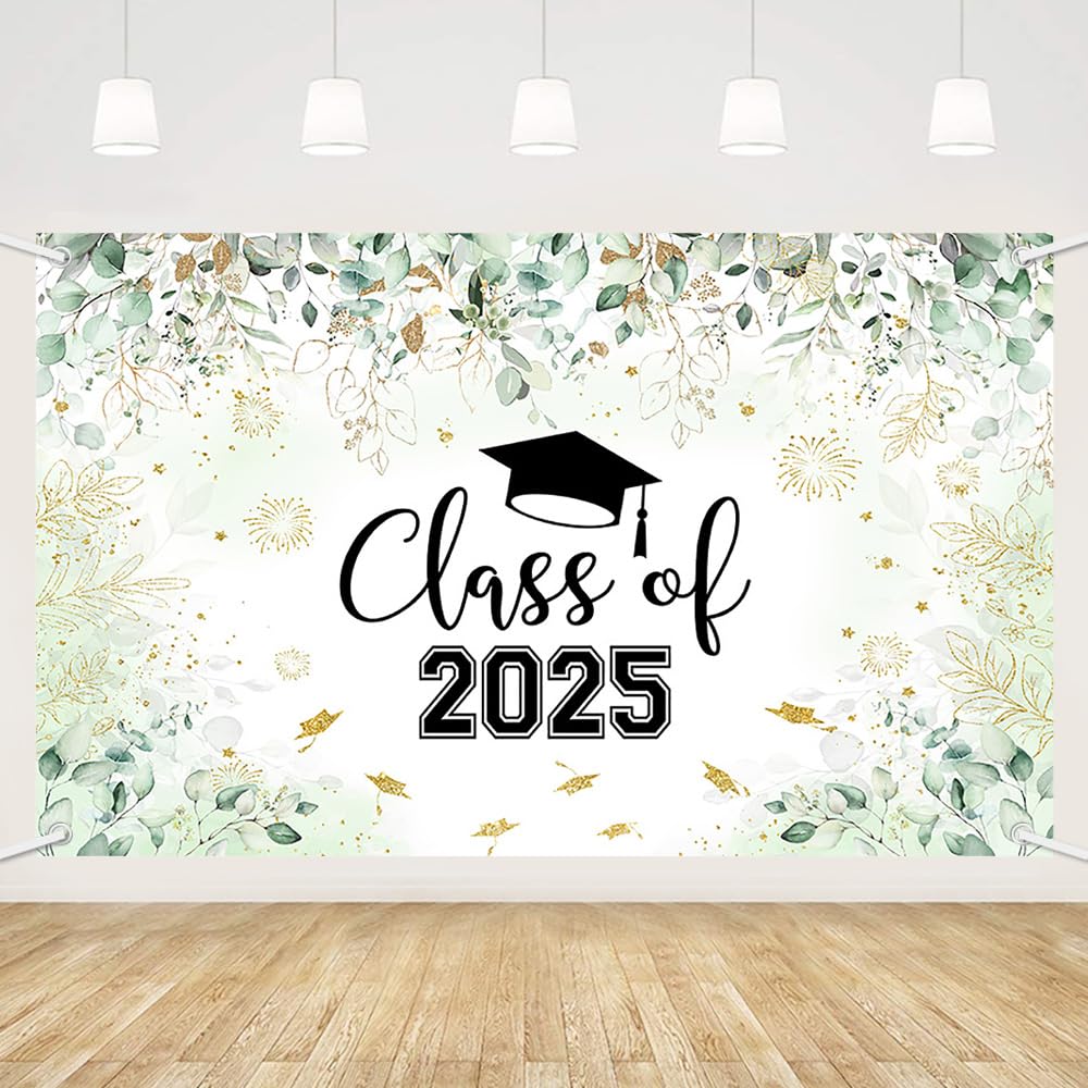 MEHOFOND Greenery Graduation Backdrop Class of 2025 Congrats Grad 2025 ...