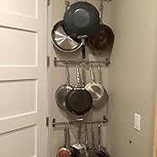 Amazon.com: Stainless Steel Gourmet Kitchen 23.25 Inch Wall Rail Pot ...