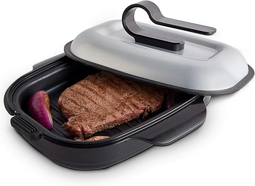 VonShef Microwave Grill Pan – Non-Stick Carbon Coated Griddle Plate ...