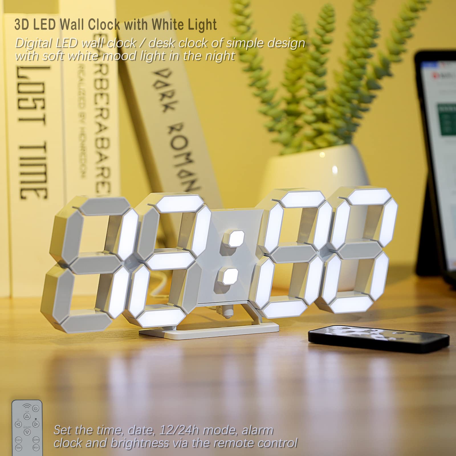 Mua KOSUMOSU 3D LED Digital Wall Clock ,9.7", Large Display Table/ Desk ...